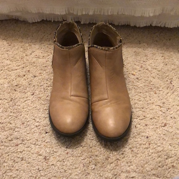 Charming Charlie | Shoes | Charming Charlies Tan Booties Size 9 | Poshmark